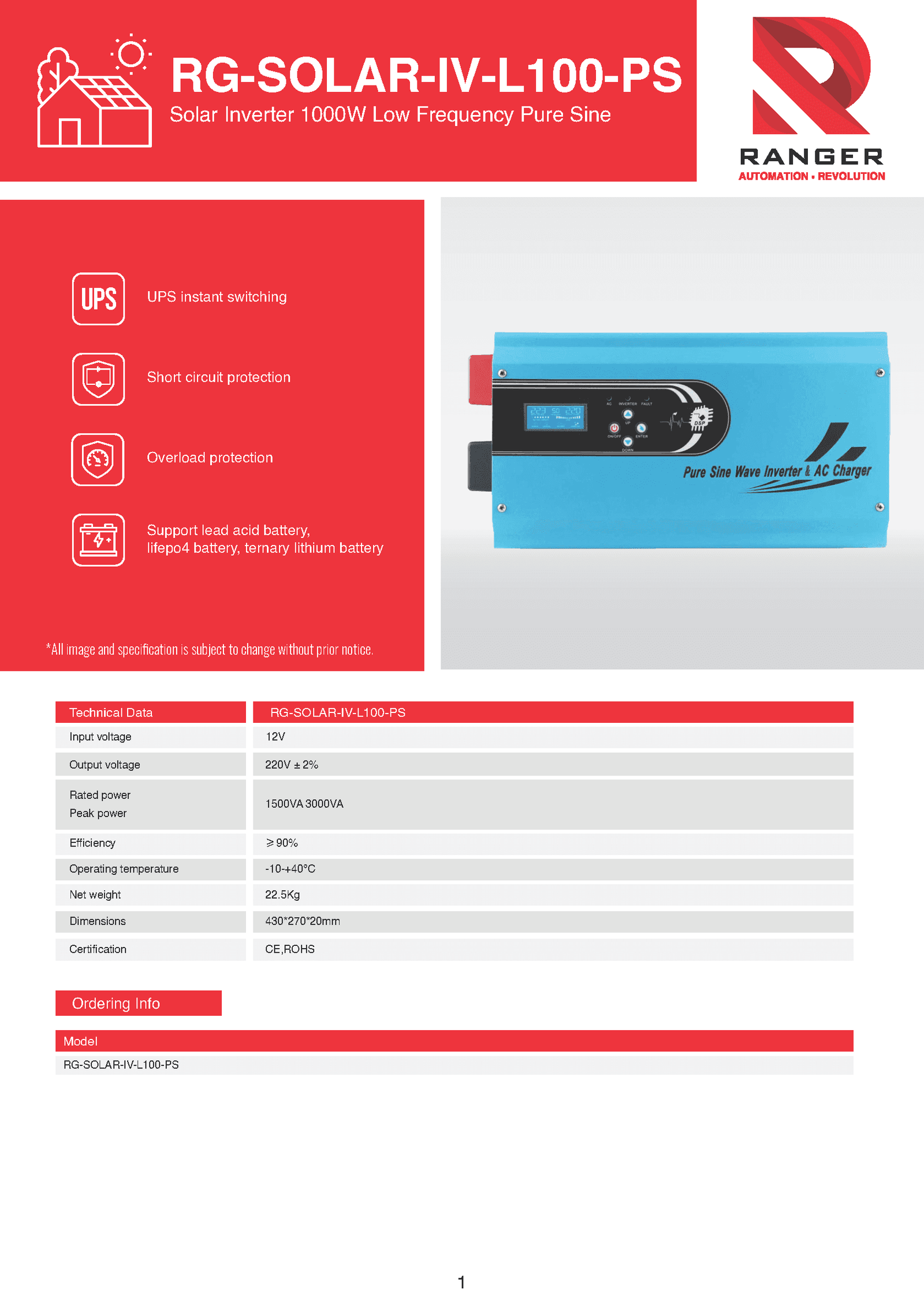 RG-SOLAR-IV-L - Ranger