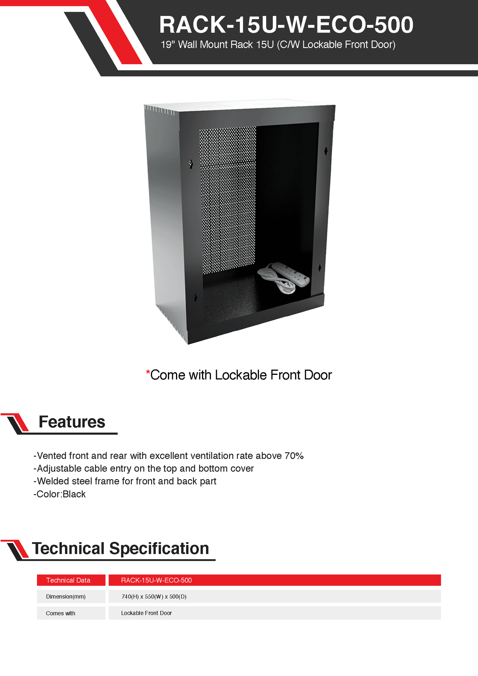 RACK-15U-W-ECO-500 - Ranger