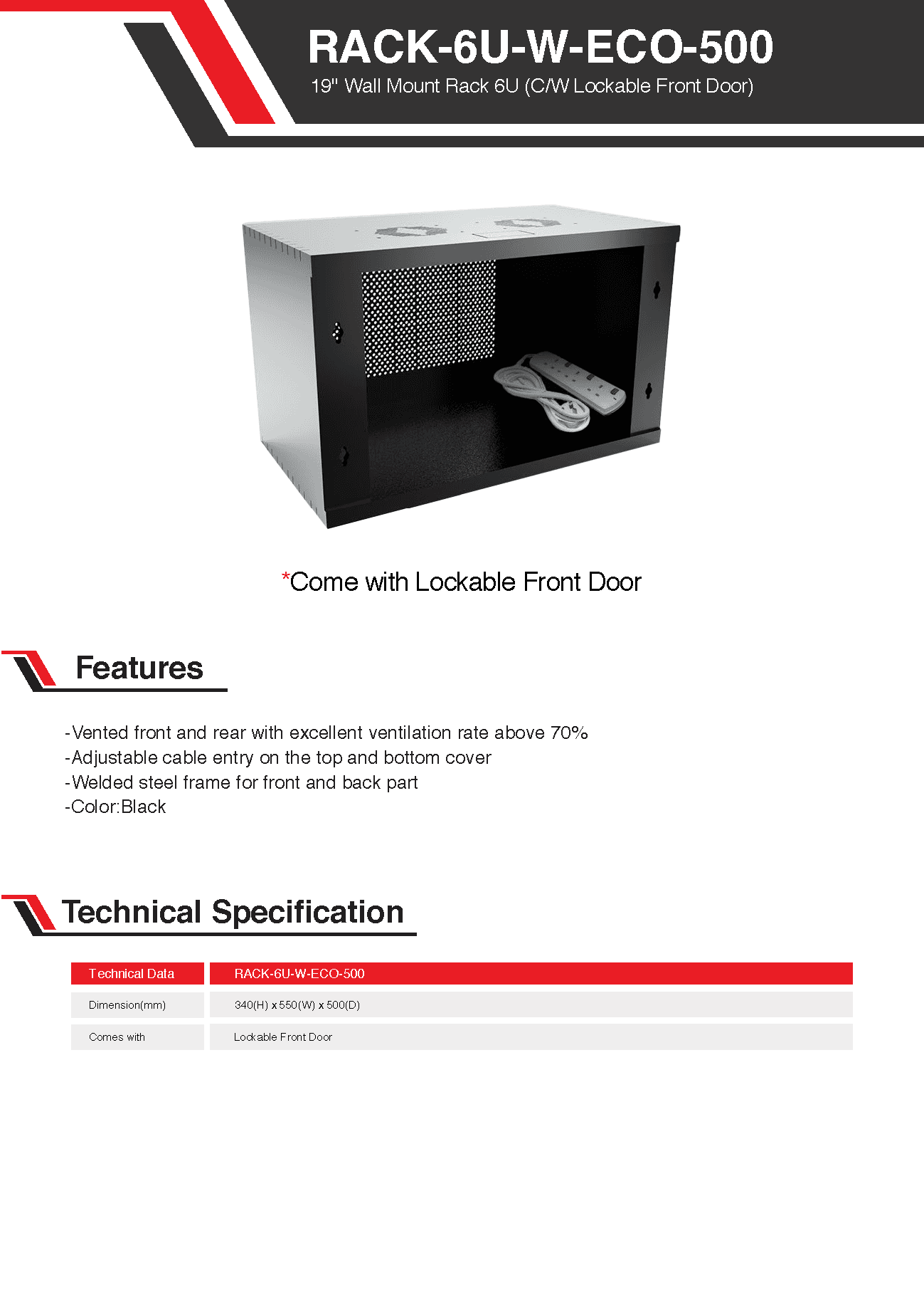 RACK-6U-W-ECO-500 - Ranger
